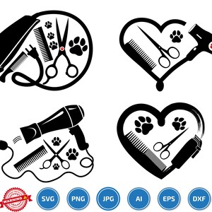 Dog Groomer SVG PNG Huge Bundle, Hair Dryer Heart SVG, Pet Grooming ...