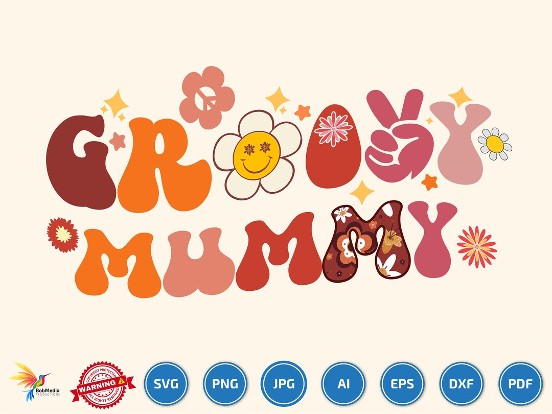 Groovy Mummy Svg Groovy Family Svg Groovy Svg Wavy Letters - Etsy