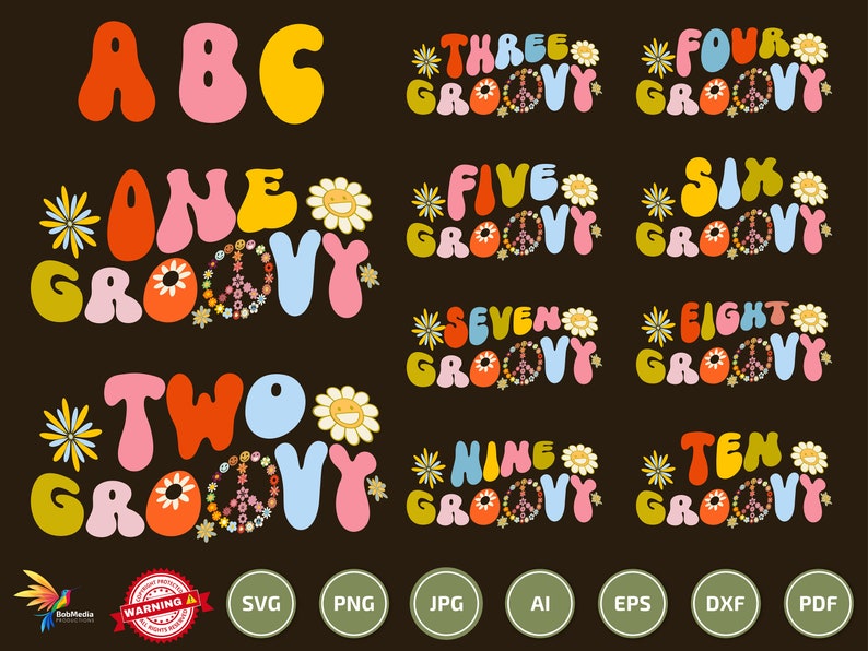 Retro Groovy Svg Png Huge Bundle Groovy Retro Vintage Family - Etsy