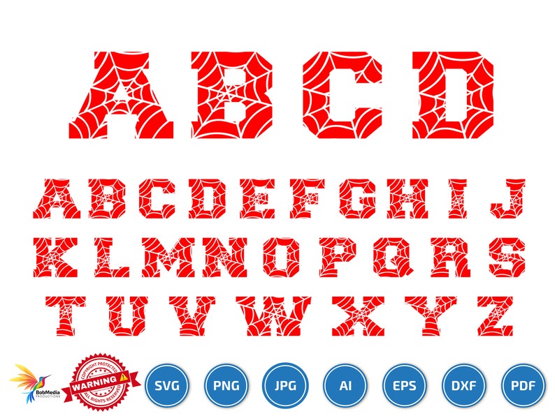 Spider Alphabet svg Spider Font Svg spider svg spider Web - Etsy France