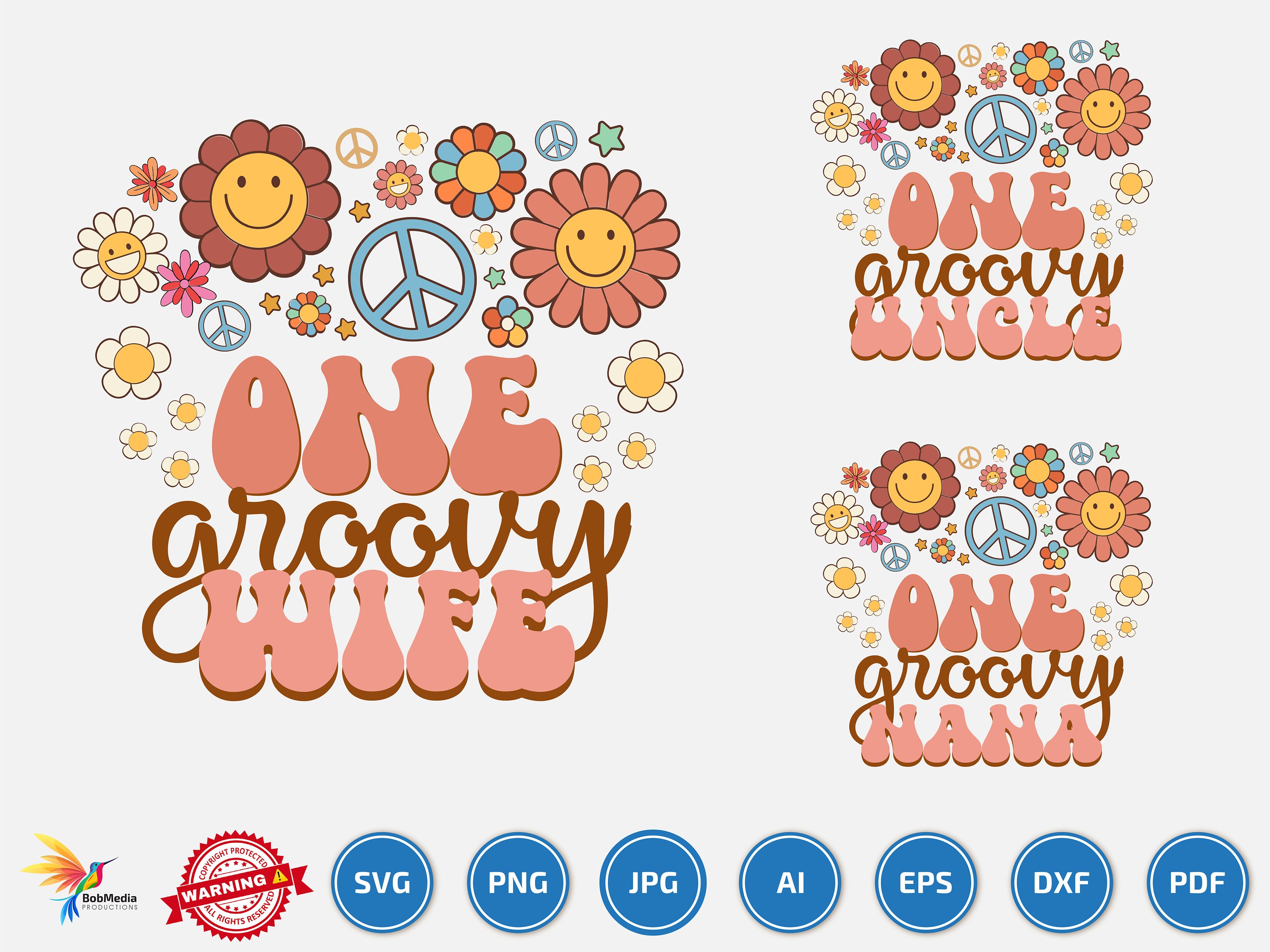Groovy Retro Family Svg Png Bundle Groovy Svg Good Vibes - Etsy Australia