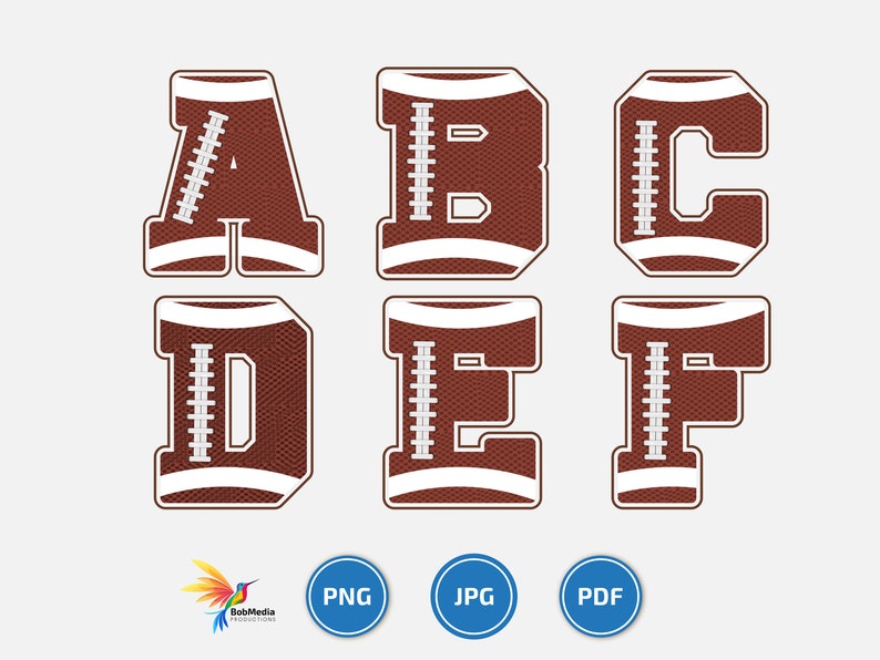 Alphabet Football Png Football Font Football Png Block Font - Etsy