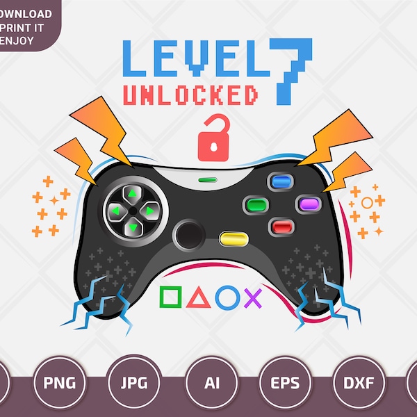Level 7 Unlocked Svg - Etsy