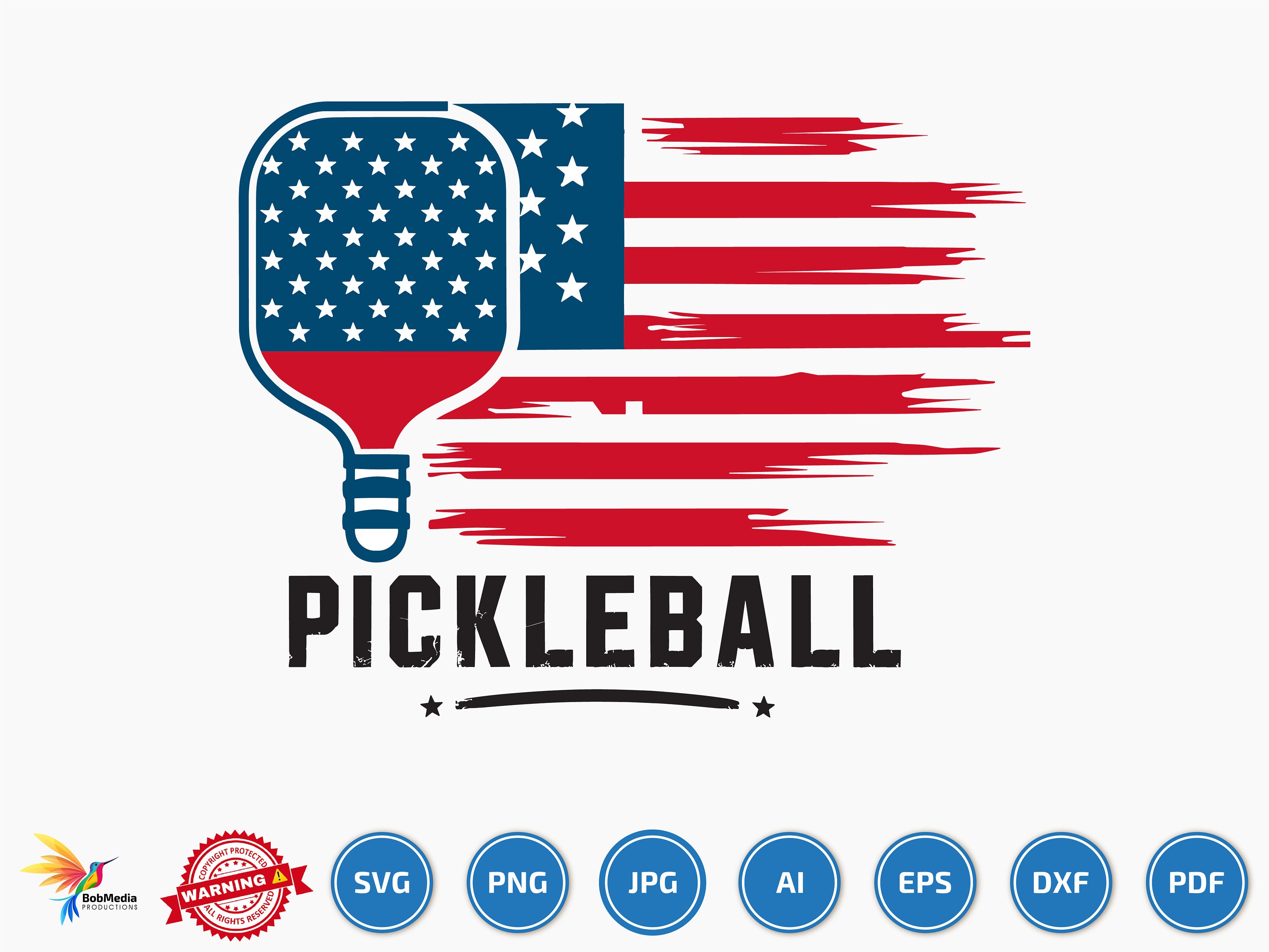 Pickleball USA Flag Svg Png, Pickleball Svg, Pickleball Paddle Svg Png ...