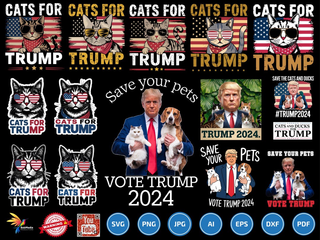 Katzen für Trump 2024 png 300dpi svg, Speichern Sie die Katzen, lustige ...
