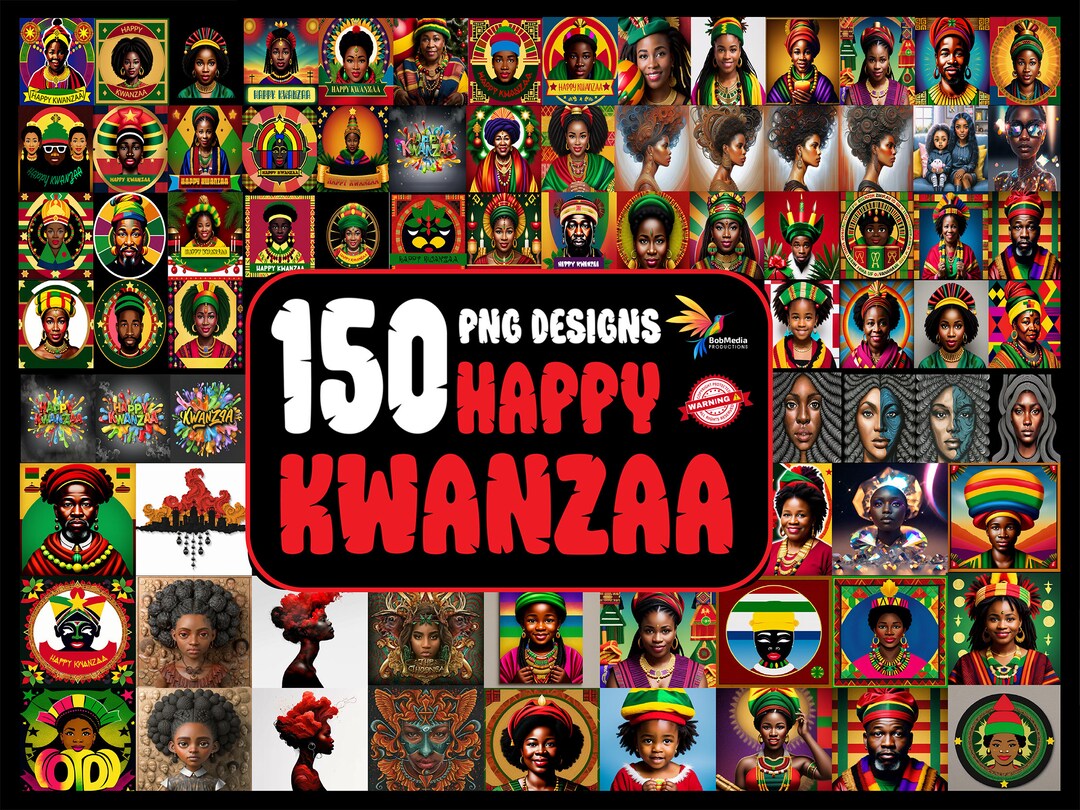 Kwanzaa Huge Bundle African Digital Paper, Kwanzaa Clipart PNG, Black ...