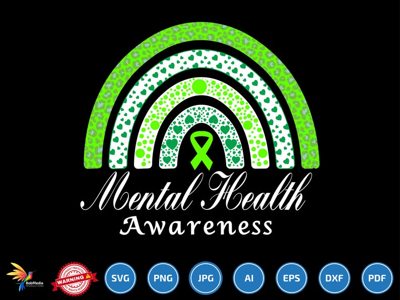 Mental Health Rainbow Svg Mental Health Awareness Svg in - Etsy