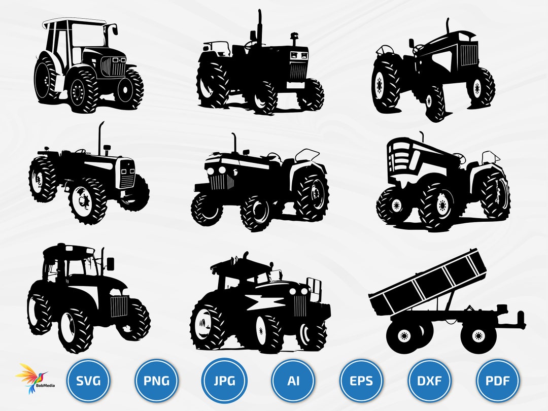 Tractors SVG Bundle, Tractor Clipart, Farming Svg, Construction Svg ...