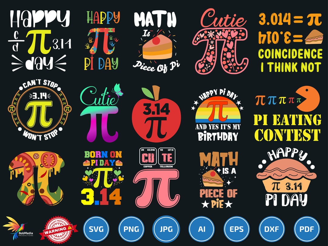 Pi Day Svg Bundle Png, Happy Pi Day Svg, 3.14 Svg, Math is A Piece of ...