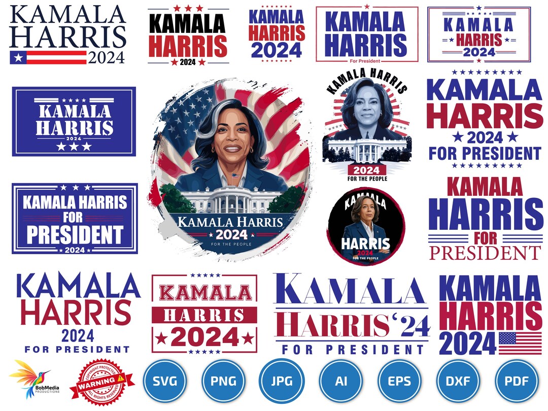 Kamala Harris 2024 Svg Png Bundle, Kamala Harris for President, Madam ...