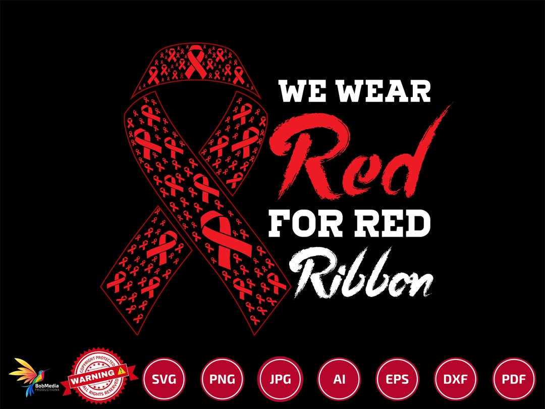 Red Ribbon Awareness Svg Png , Anti-drug Svg Png, We Wear Red for Red ...