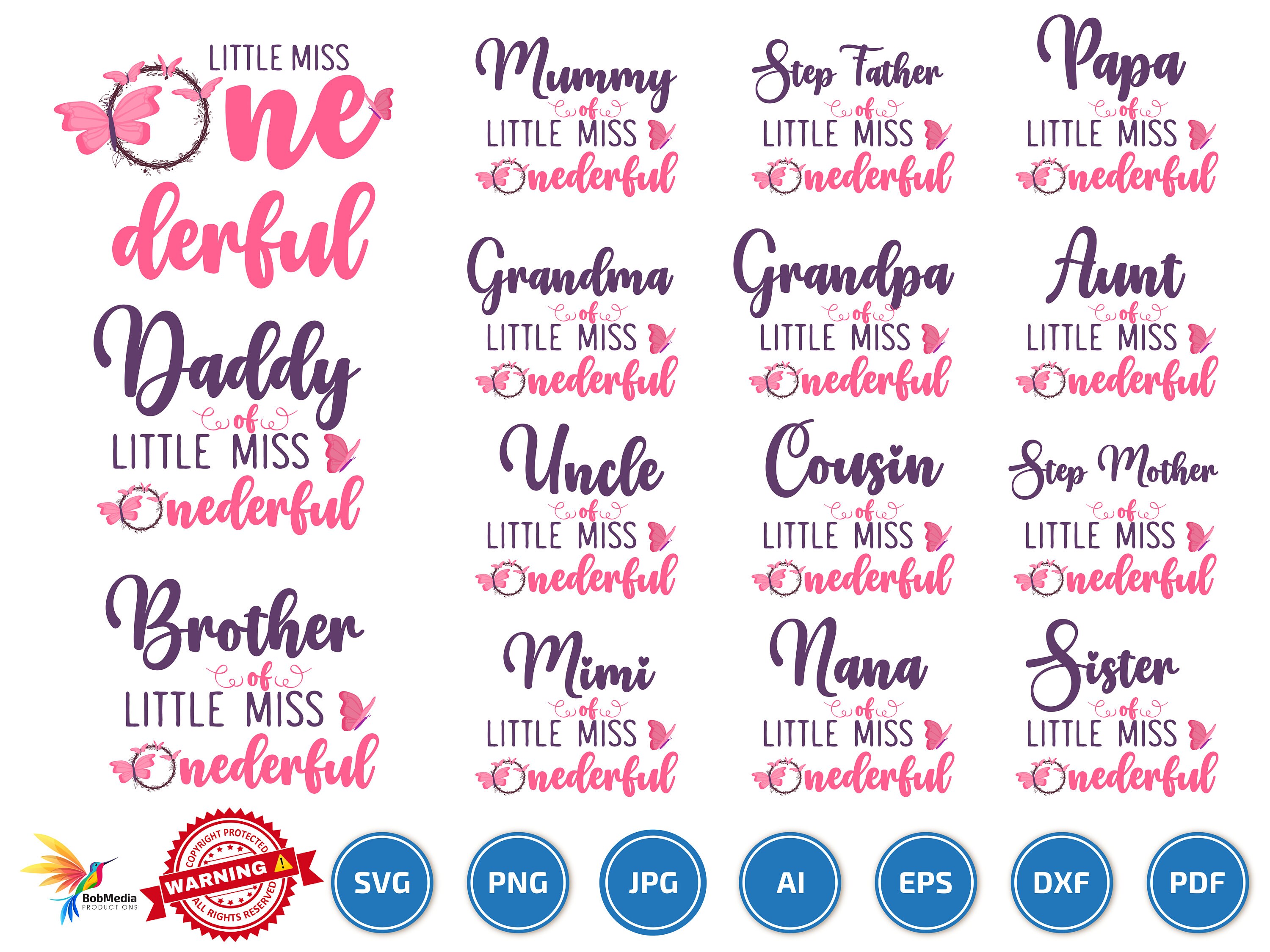 Family Little Miss Onederful Svg Png Bundle Little Miss - Etsy UK