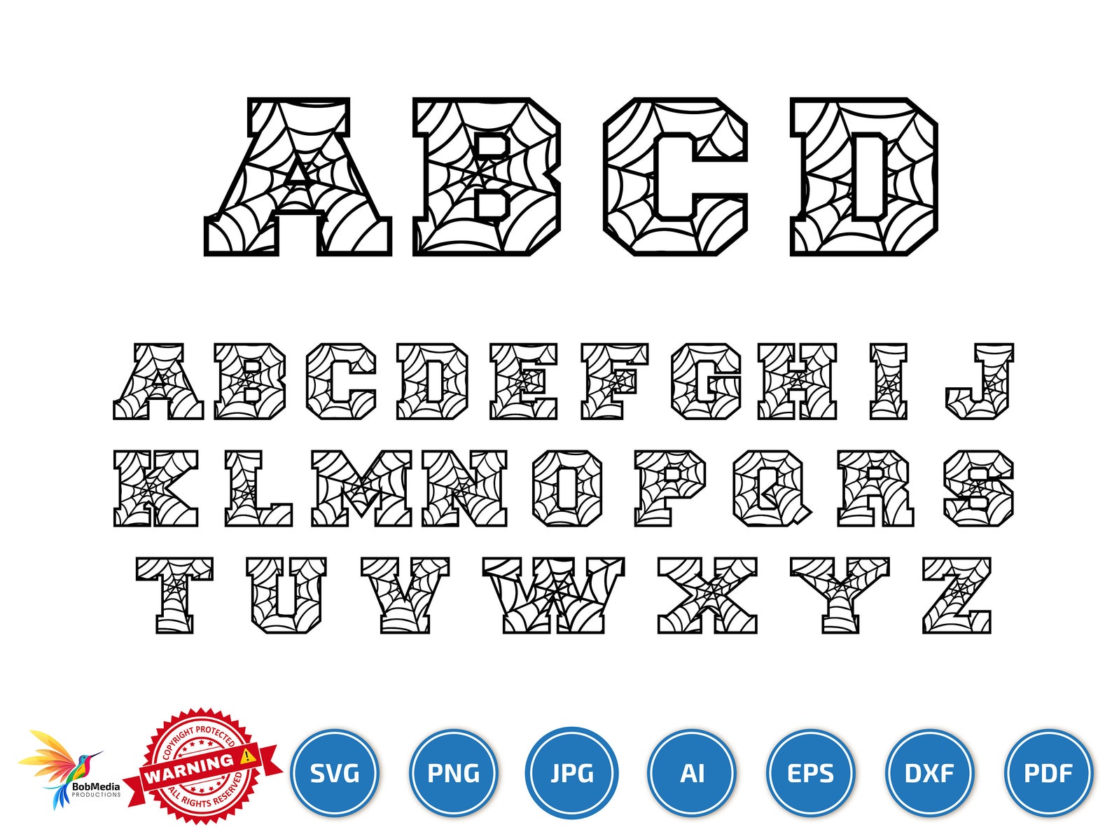 Spider Alphabet svg Spider Font Svg spider svg spider Web - Etsy France