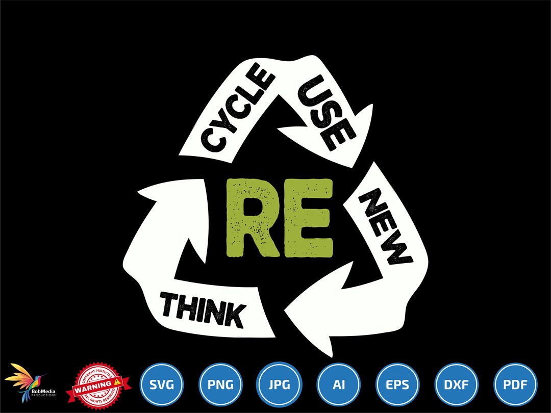 Recycle Reuse Renew Rethink Svg Png, Earth Day Svg, Environmental ...