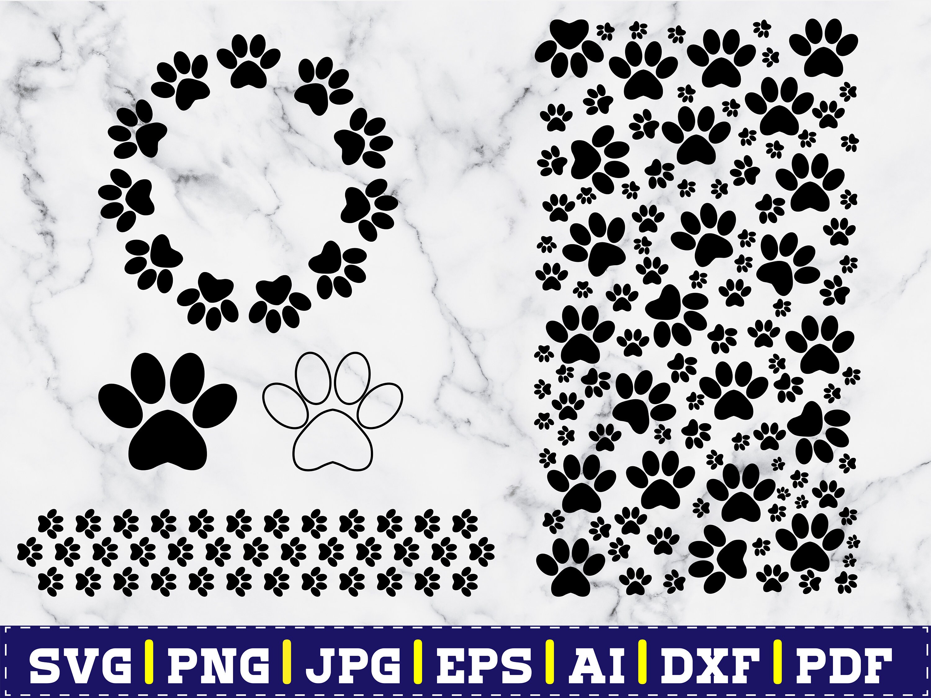 Paws Dog Svg Files Paws Pattern Dog Svg Bundle Dog Mom - Etsy UK