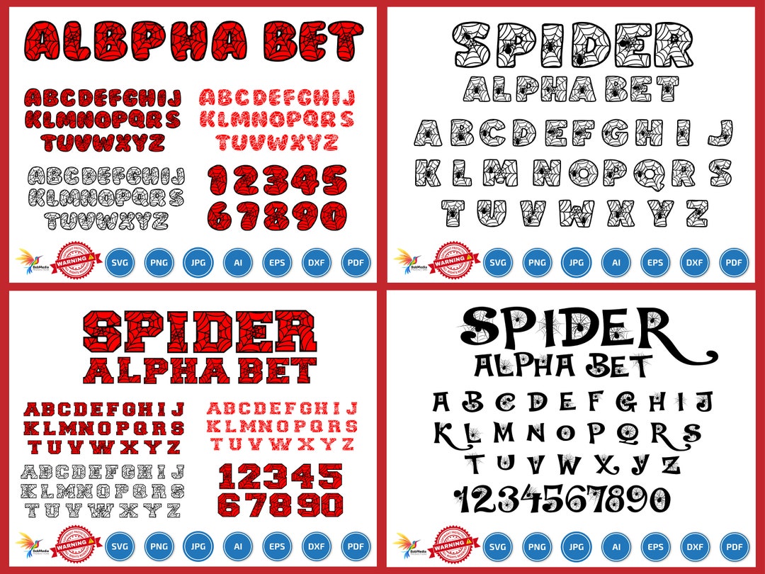 Spider Alphabet Svg Bundle , Spider Font Svg, Spider Svg, Spider Web ...