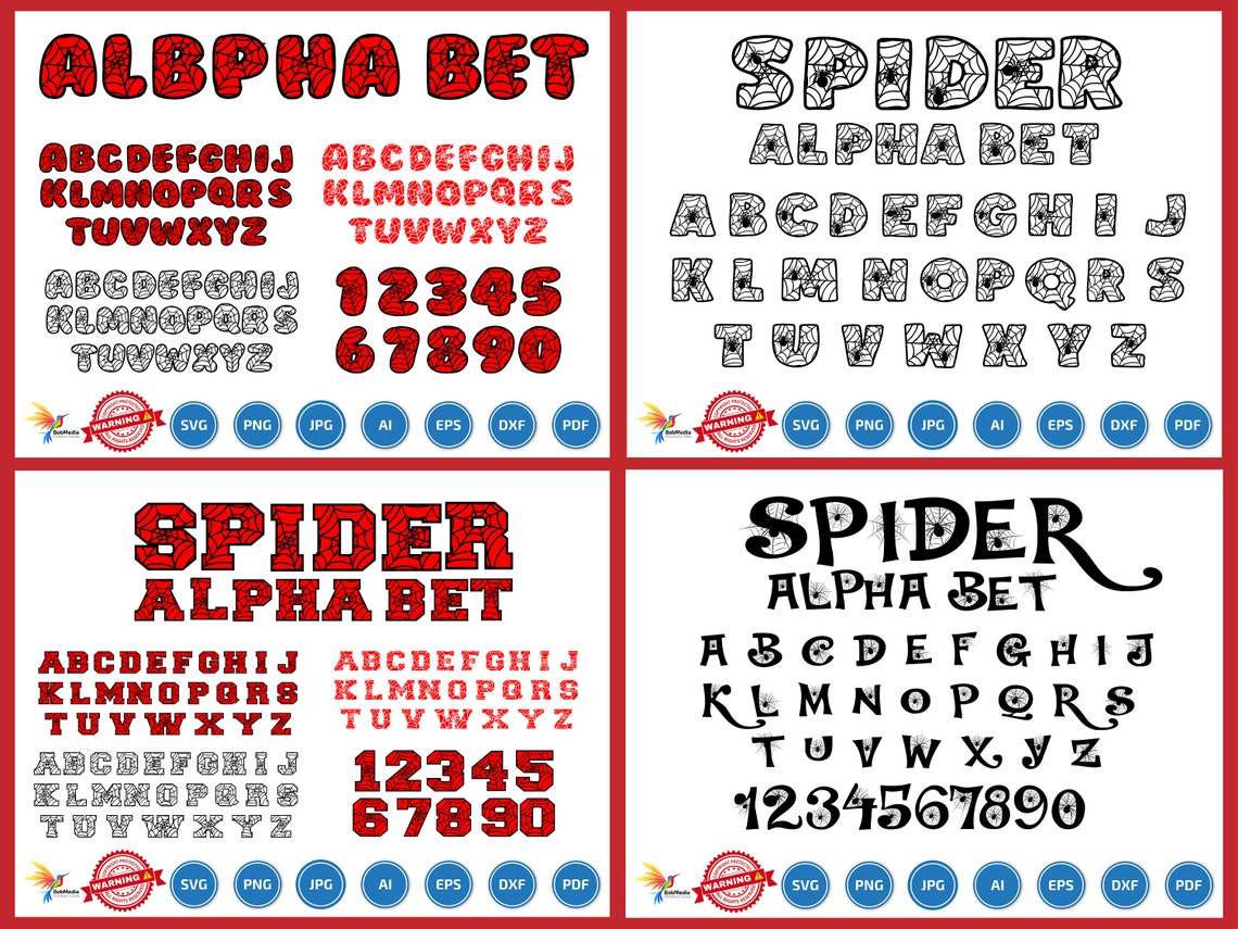 Spider Alphabet Svg Bundle Spider Font Svg Spider Svg - Etsy UK