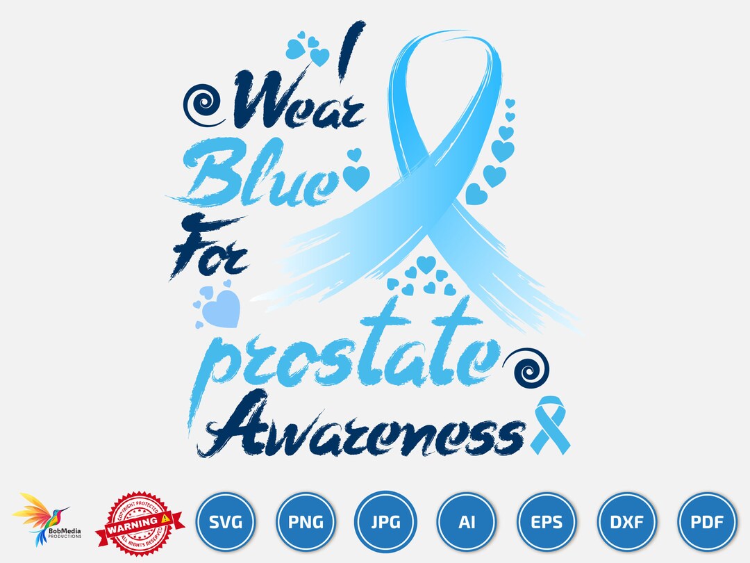 Prostate Cancer Awareness Svg, Prostate Ribbon Svg, Light Blue Ribbon ...