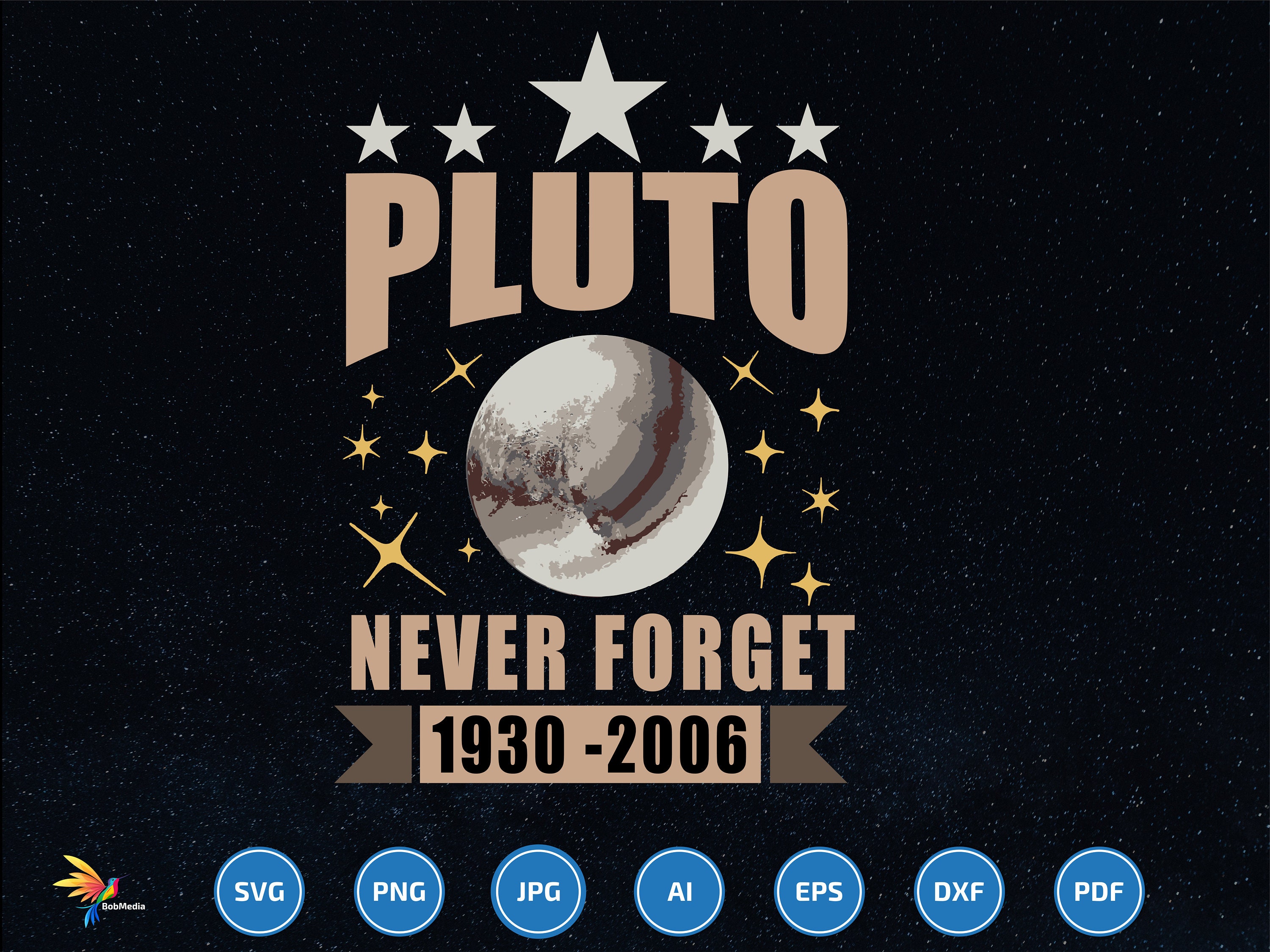 Pluto Never Forget SVG Bundle Retro Vintage Pluto Svg - Etsy