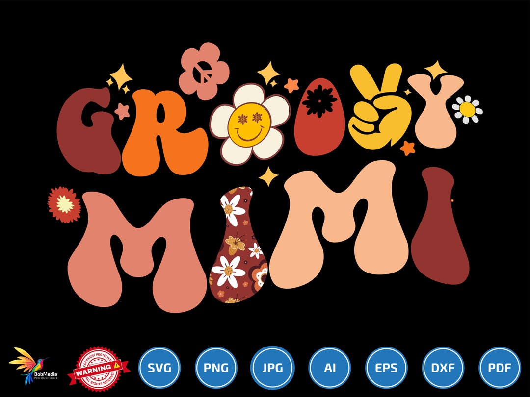 Groovy Mimi Svg, Groovy Family Svg Png, Groovy Svg, Wavy Letters SVG ...