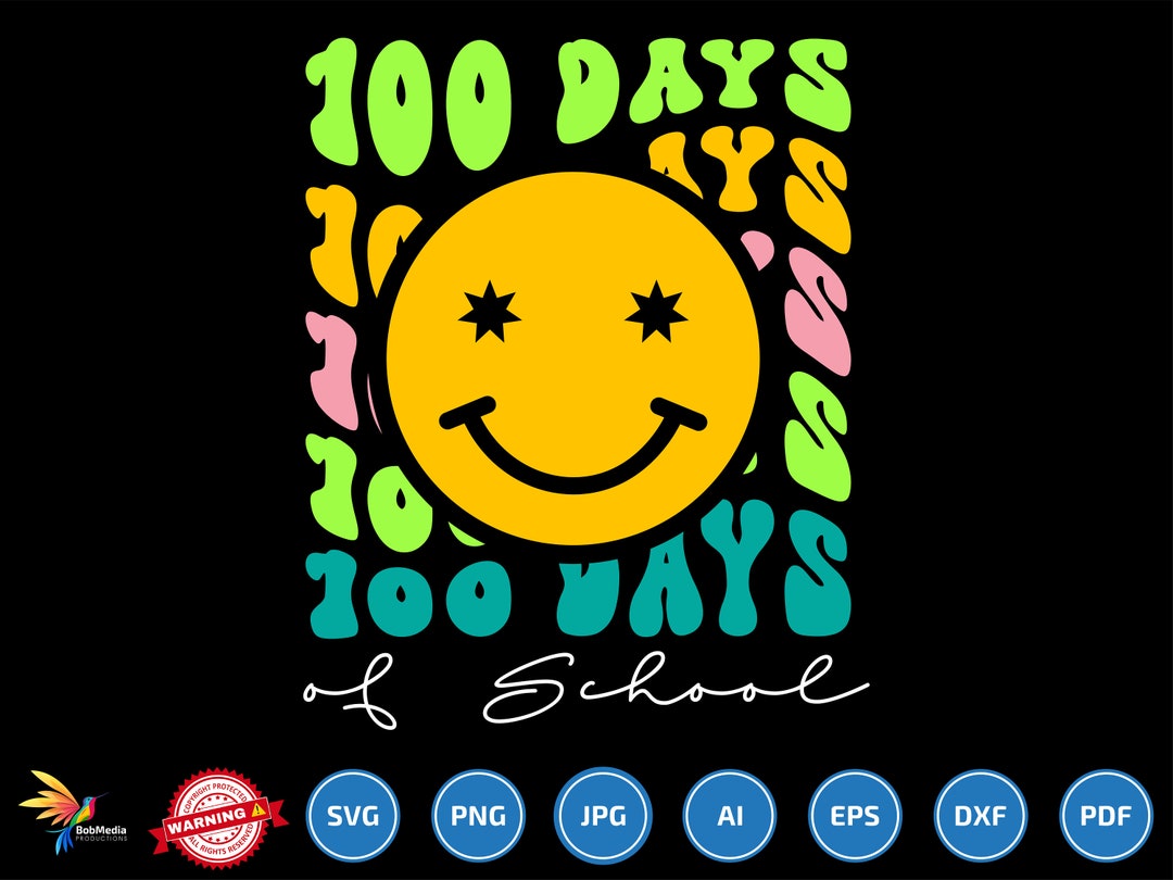 100 Days of School Svg Png, Retro Svg, Groovy Svg, Happy Groovy Svg Png ...