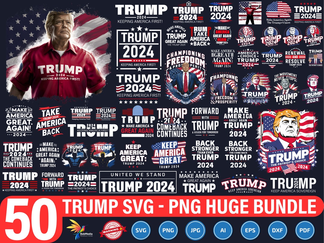 Trump 2024 Svg Png Bundle, Donald Trump Svg, Trump Svg, Presidential ...