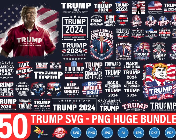 Trump 2024 Svg Png Bundle, Donald Trump Svg, Trump Svg, Presidential ...