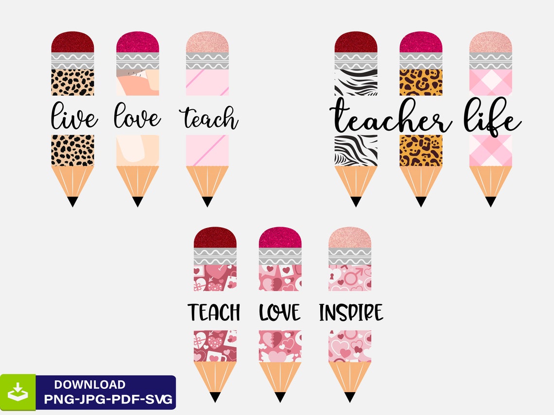 Teacher Rainbow Svg Bundle Teacher Life Svg Rainbow Svg - Etsy
