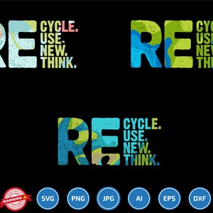 Recycle Reuse Renew Rethink Bundle Svg Png, Earth Day Svg, Environmental Activism SVG Png ...