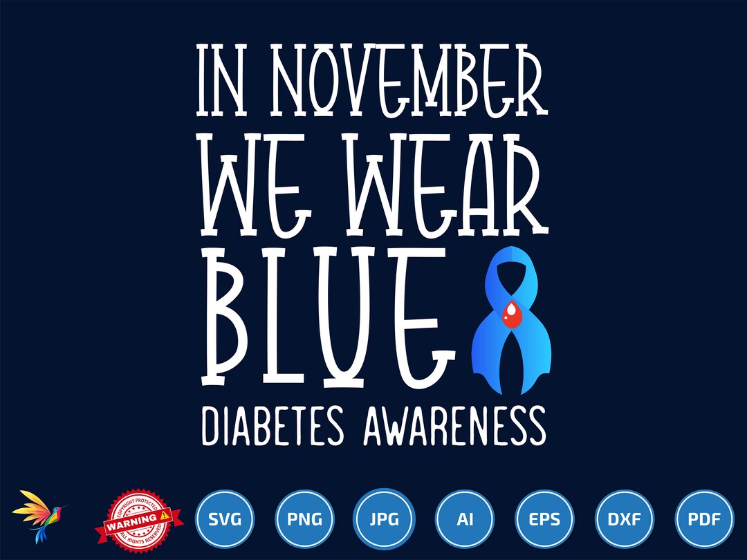 I Wear Blue Diabets Svg Diabetes Svg Blue Ribbon Shirt - Etsy