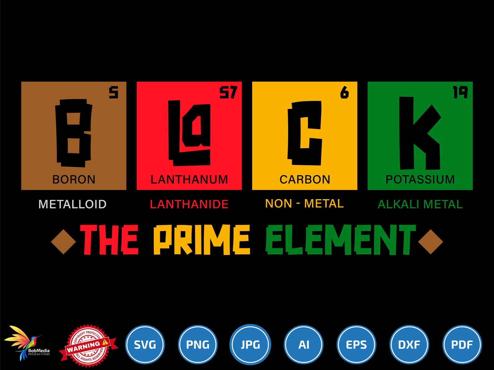 Black the Prime Element Svg Bundle Png Black History Month - Etsy
