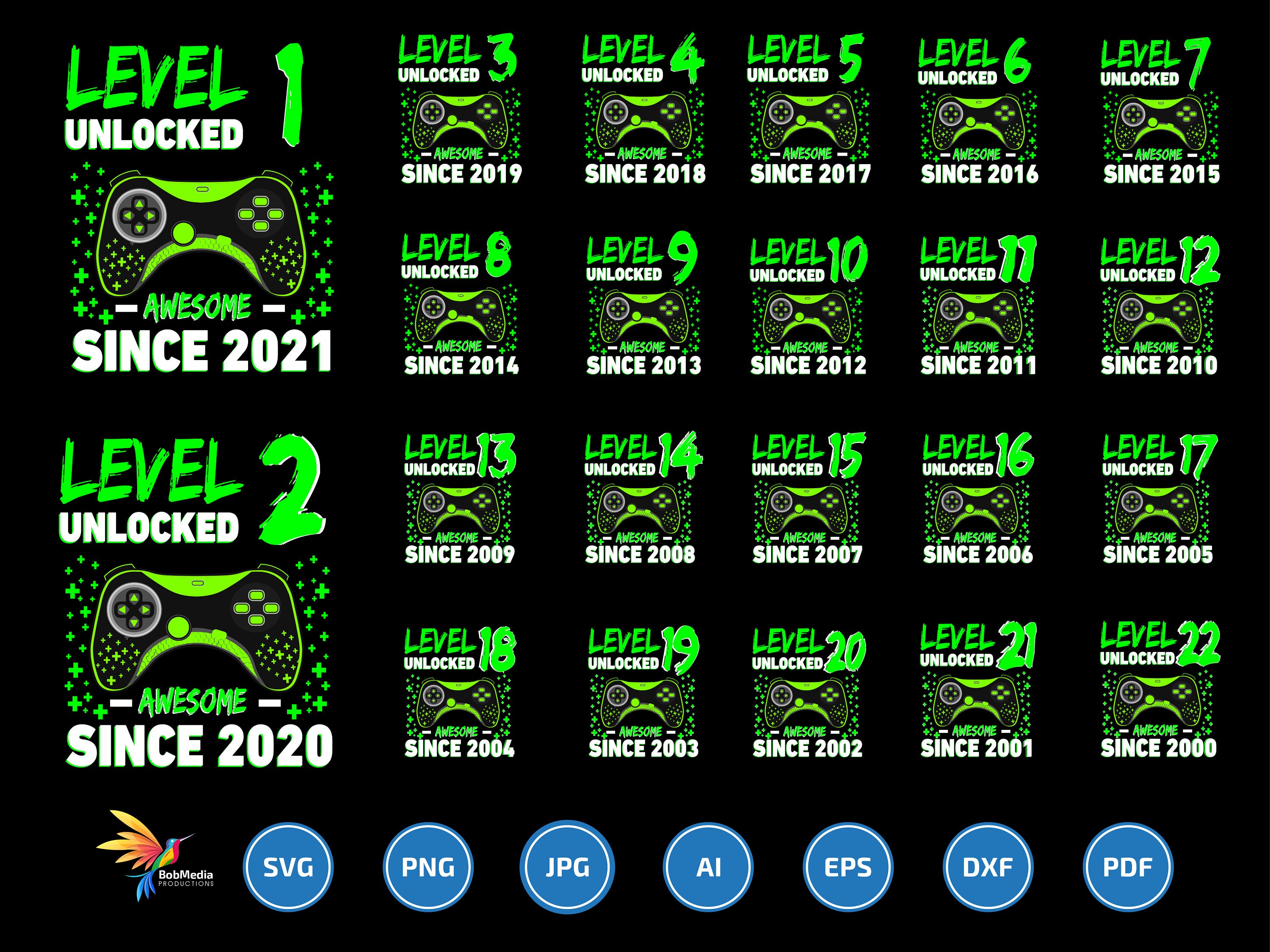 Level Unlocked Awesome Bundle Gaming Svg Gamer Svg Video - Etsy