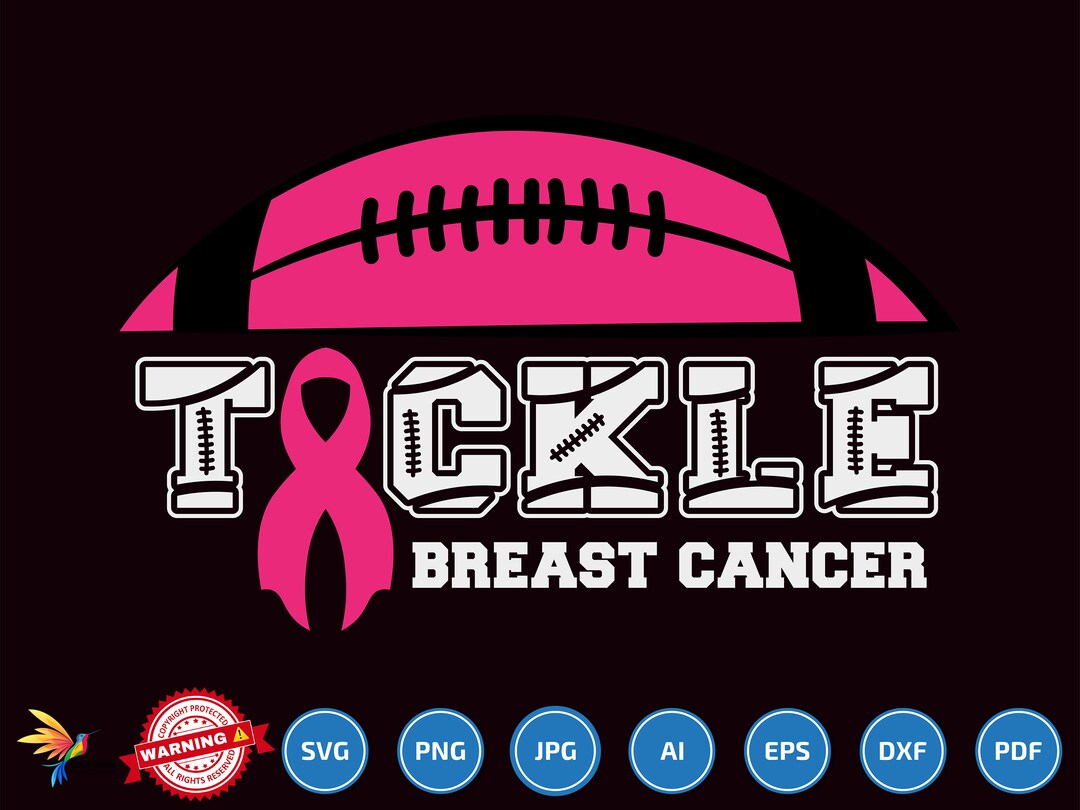 Tackle Breast Cancer Svg Designs , Pink Ribbon Football Png, Reast ...