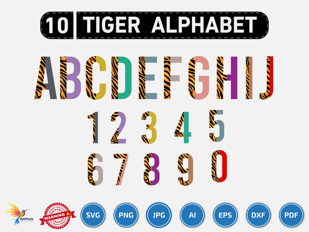 Tiger Font Svgalphabet Letters Tiger Alphabet Svg Tiger - Etsy Australia