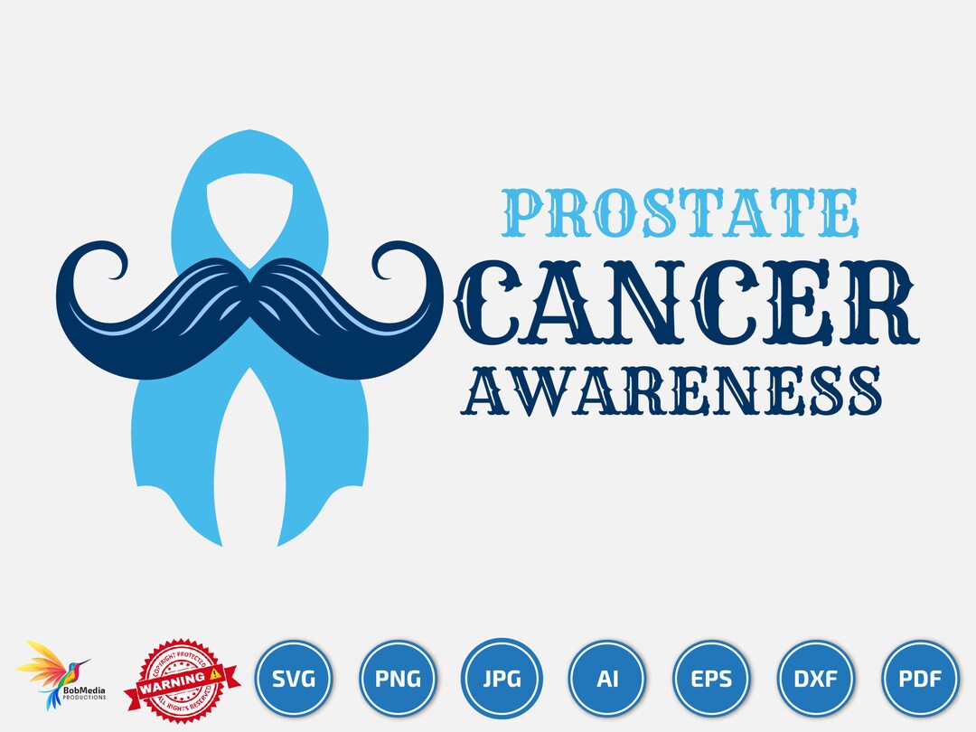 Prostate Cancer Awareness Svg, Prostate Ribbon Svg, Light Blue Ribbon ...