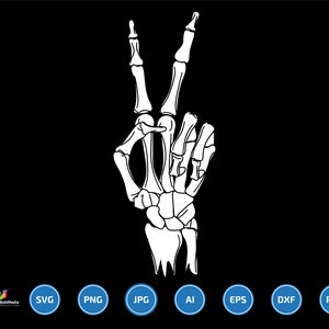 Skeleton Hand Svg Peace Sign Svg Peace Hand Sign Svg Bones - Etsy UK