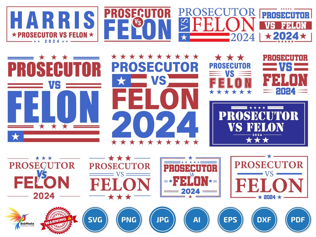Harris Prosecutor Vs Felon 2024 svg png Bundle, Kamala Harris Für ...