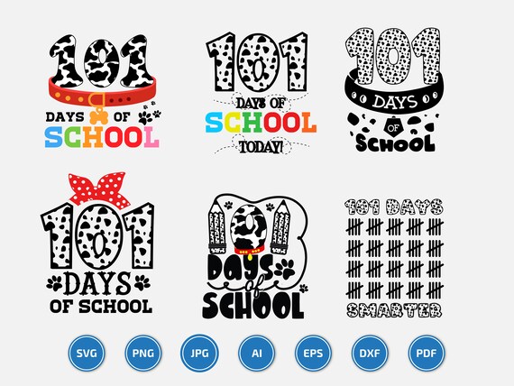 101 Dalmatians Svg 101 School Days Svg 101 Days of School | Etsy UK