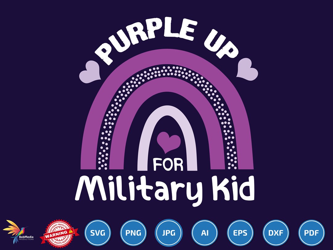 Purple up for Military Kids Svg, Purple up for Military Kids, Support ...