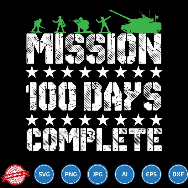 Svg Mission 100 Days Complete - Etsy