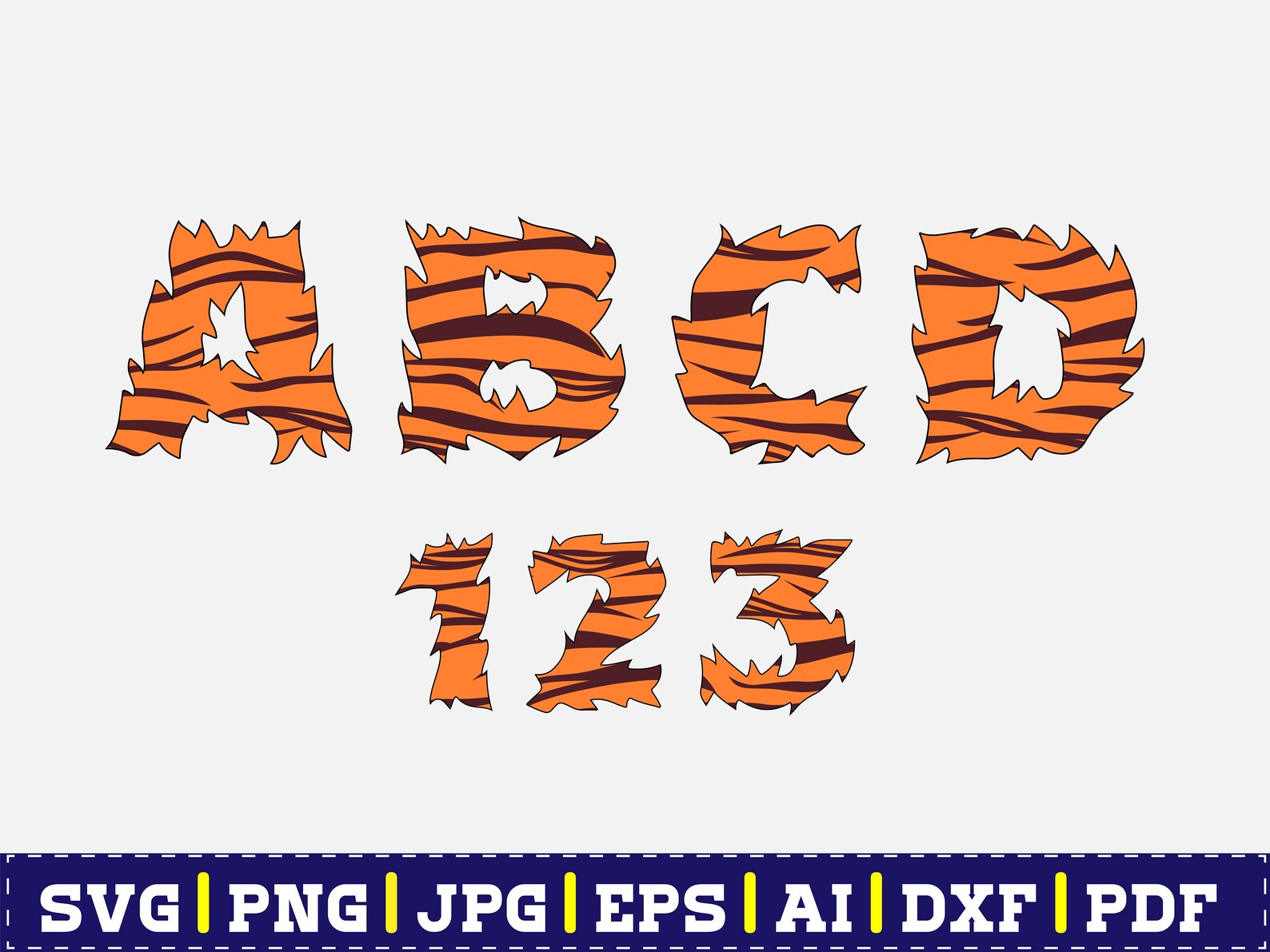 Tiger Font Svg Tiger Letters Svg Tiger Alphabet Svg | Etsy