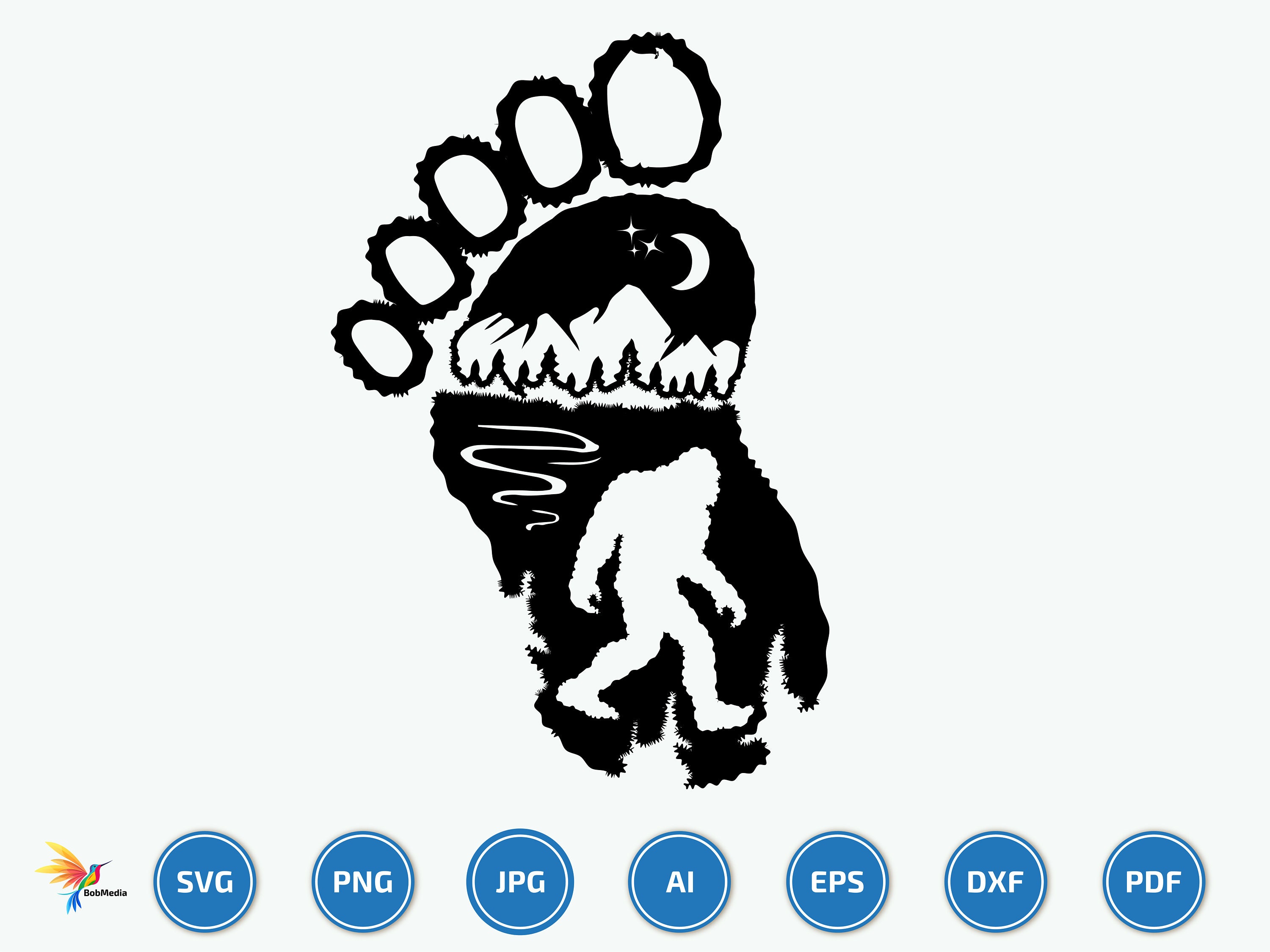 Big Foot Svg Wild Monster Svg Big Foot Svg Bigfoot Mountain - Etsy