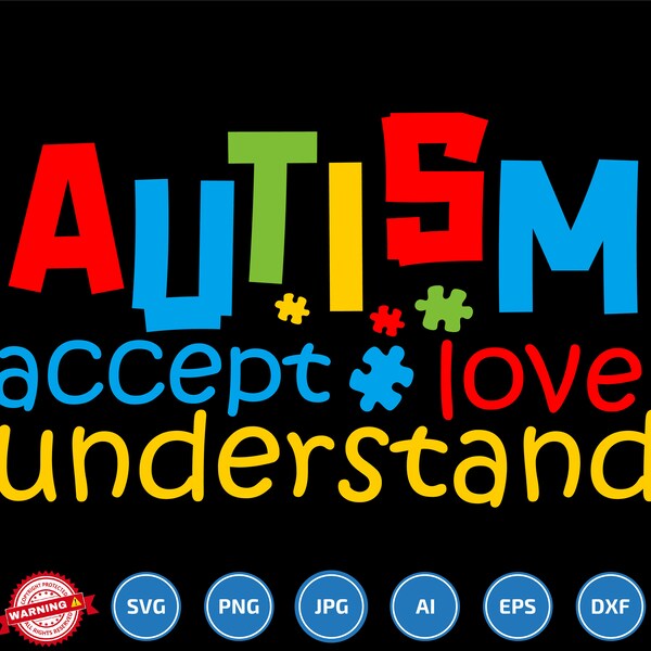 Accept Understand Love Autism Png - Etsy
