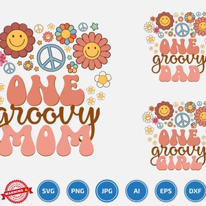 Groovy Family Custom Svg Png, Groovy Retro Family Svg Png, Custom ...