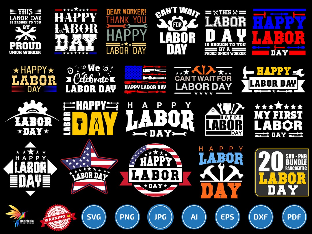 Happy Labor Day SVG Png Bundle, Labor Day Silhouettes,workers Day Svg ...