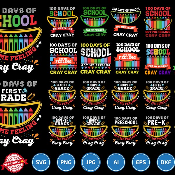 100 Days of School Crayon Png - Etsy