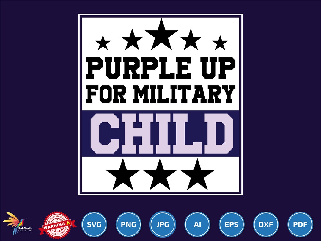 Purple up for Military Kids Svg, Military Child Month Awareness Svg ...
