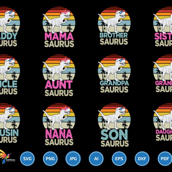 Family Saurus Svg - Etsy