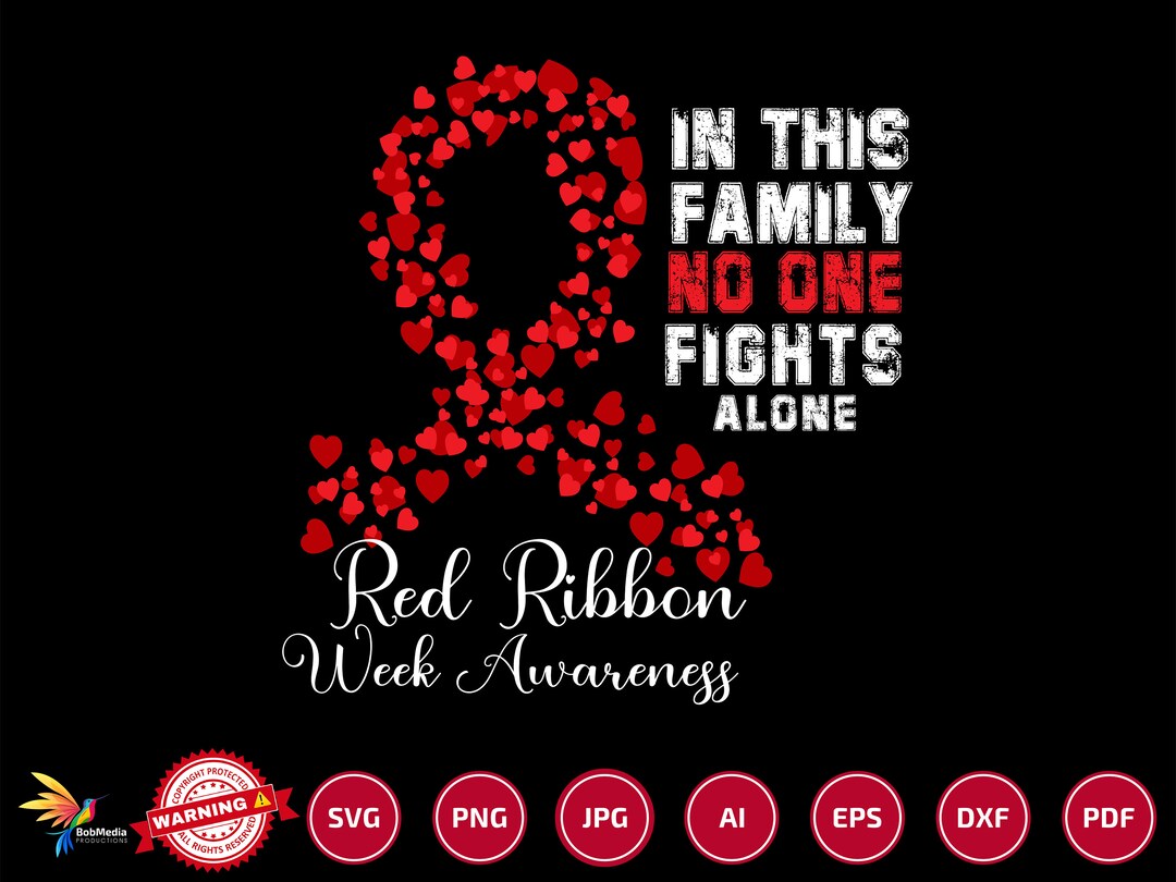 Red Ribbon Awareness Svg Png , Anti-drug Svg, We Wear Red for Red ...