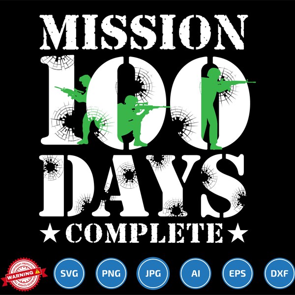 Svg Mission 100 Days Complete - Etsy